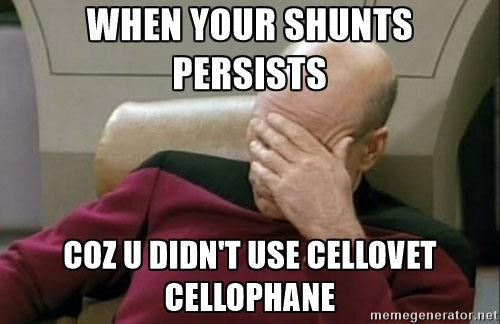 Another article shows why you need CelloVet cellophane for shunts